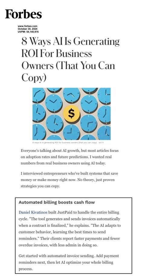 🚀daniel Kivatinos On Linkedin Justpaid In Forbes Article 8 Ways Ai Is Generating Roi For Business