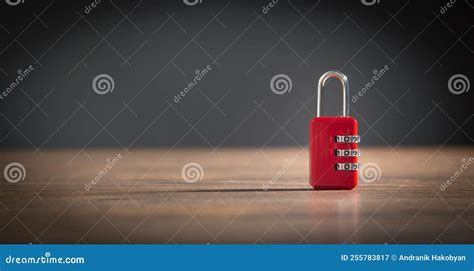 Padlock On The Wooden Table Security Stock Image Image Of Chrome Safe