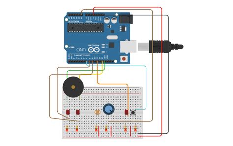Circuit Design El Timbre Con Aviso De Luz Proyecto Final Tinkercad