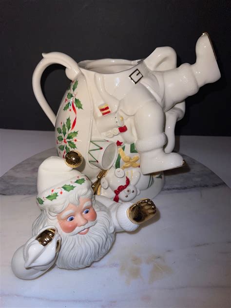 Santa Lenox Teapot Etsy