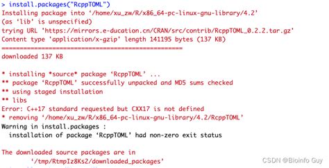 Jupyterr内核在seurat及依赖包安装时，error C17 Standard Requested But Cxx17 Is