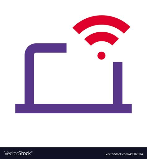 Laptop Connects To The Internet Via Wi Fi Network Vector Image