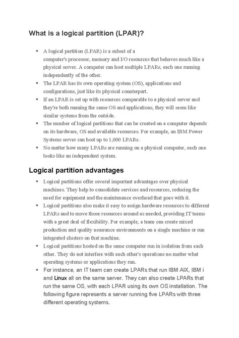What Is A Logical Partition A Computer Can Host Multiple Lpars Each One Running Independently