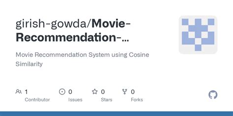 Github Girish Gowdamovie Recommendation System Using Scikit Learn