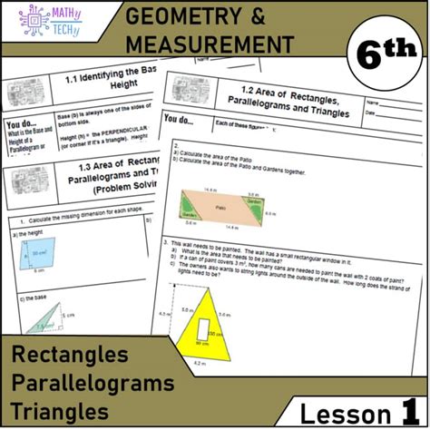 Geometry And Measurement Grade 6 Lesson 1 Rectangleparallelogram