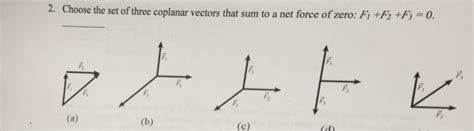 solved hoose the set of three coplanar vectors that sum to a
