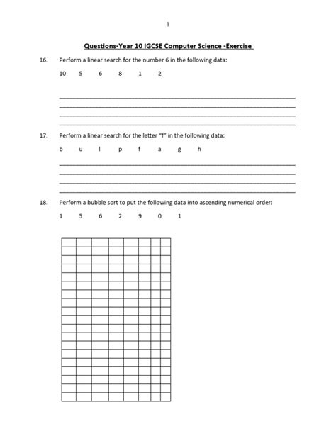 Bubble Sort Questions Pdf
