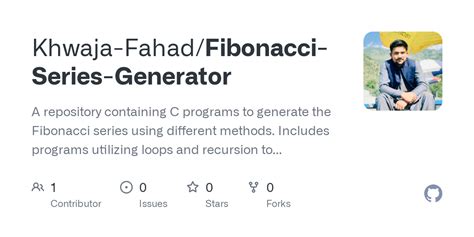 GitHub Khwaja Fahad Fibonacci Series Generator A Repository