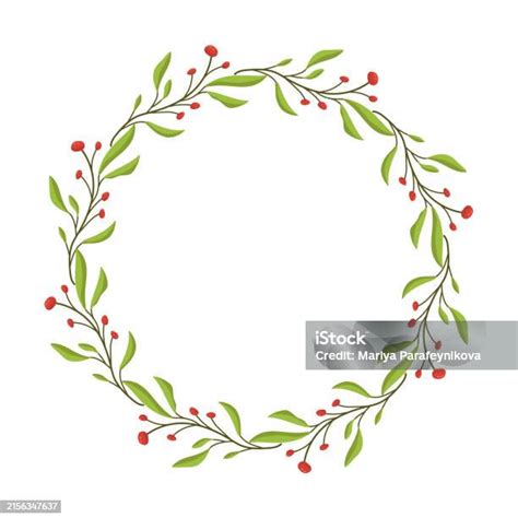 나뭇잎과 야생화의 벡터 화 환입니다 엽서용 템플릿입니다 나뭇잎과 꽃의 녹색 원입니다 봄과 여름 방학 초대의 컨셉 원형에 대한 스톡 벡터 아트 및 기타 이미지 Istock