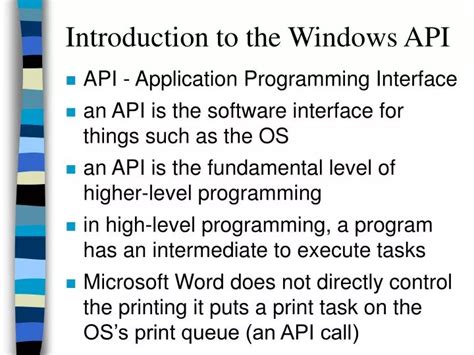 PPT Introduction To The Windows API PowerPoint Presentation Free Download ID 150764