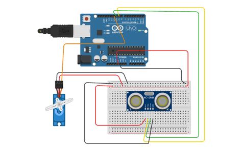 Circuit Design Copy Of Servo With Ultrasonic Sensor Tinkercad