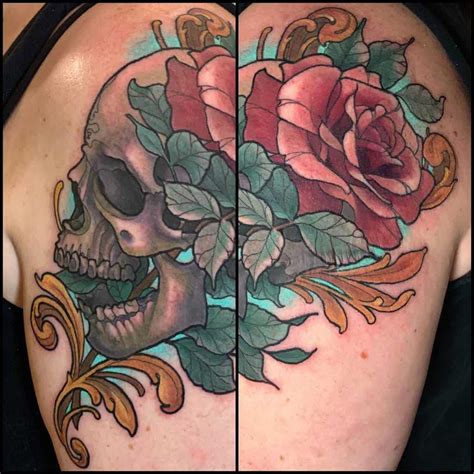 Top 81 Best Skull And Rose Tattoo Ideas [2020 Inspiration Guide
