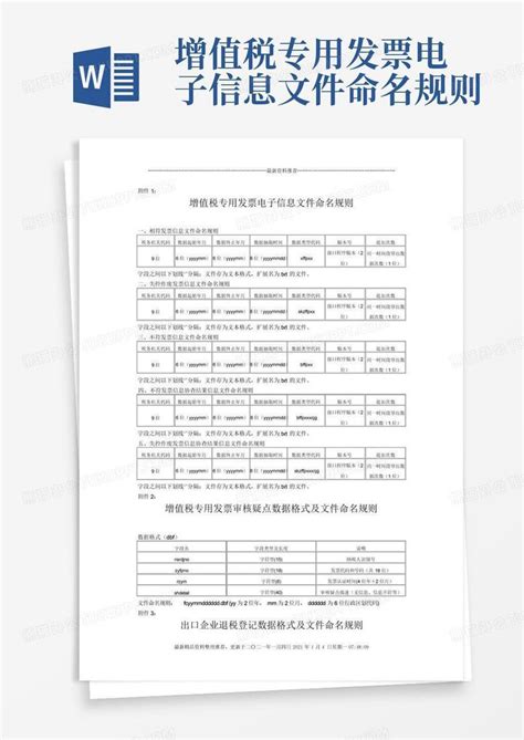 增值税专用发票电子信息文件命名规则word模板下载 编号lojoezzv 熊猫办公