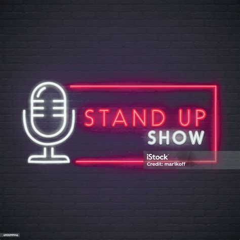 네온 사인을 위로 서 있습니다 네온 사인 밝은 간판 라이트 배너 라벨에 대한 스톡 벡터 아트 및 기타 이미지 라벨 로고