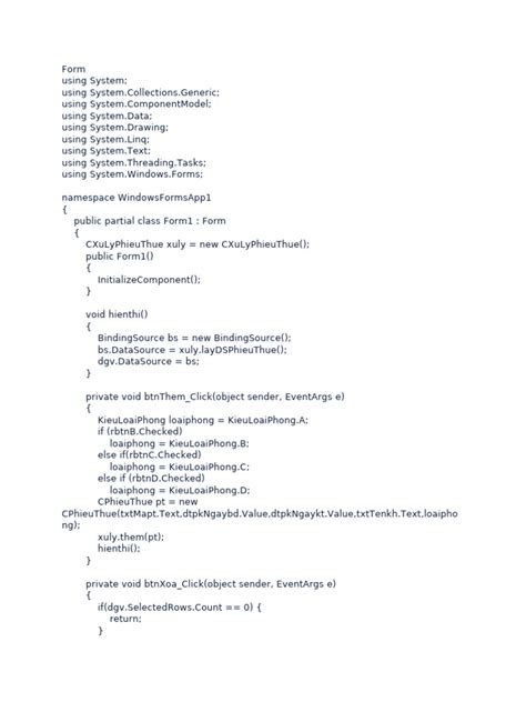 Form Namespace Windowsformsapp1 Pdf Computer Programming Programming Paradigms
