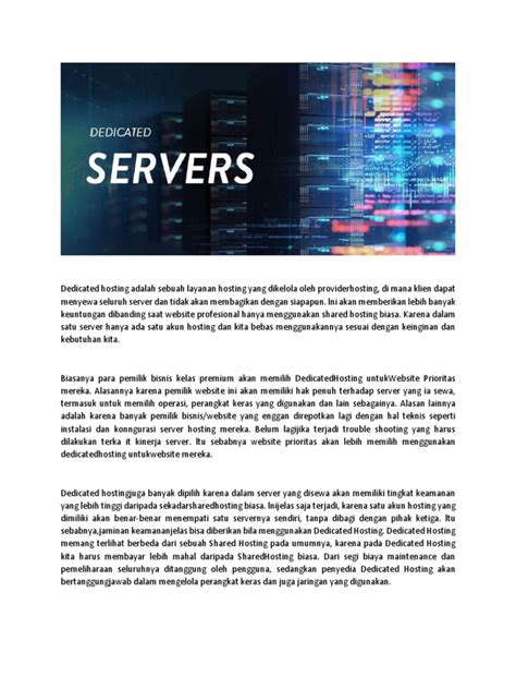 dedicated hosting server pdf