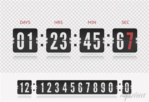 Analog Airport Board Countdown Timer With Hour And Minute Flip Cartazes Para A Parede • Posters