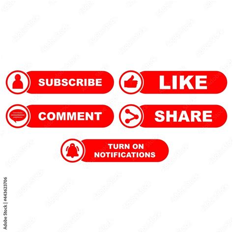 Vetor De Subscriber Simple Button Collection With Round Shapes Red