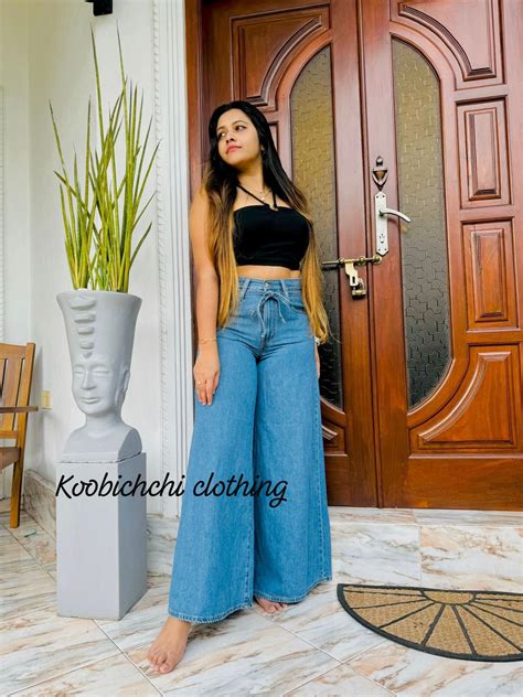 Xl Extra Wide Leg Jeans High Waist Womens Pants Koobichchi Clothing
