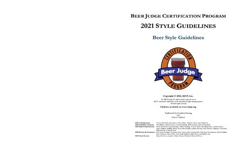 2021 Bjcp Style Guidelines By ©bjcp 39 00