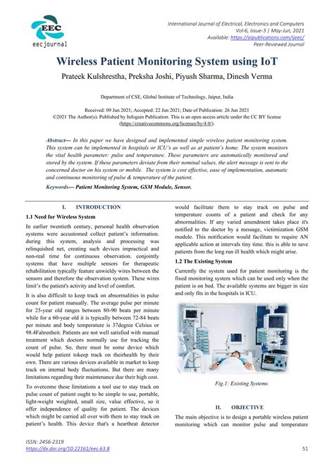 Wireless Patient Monitoring System Using Iot Pdf