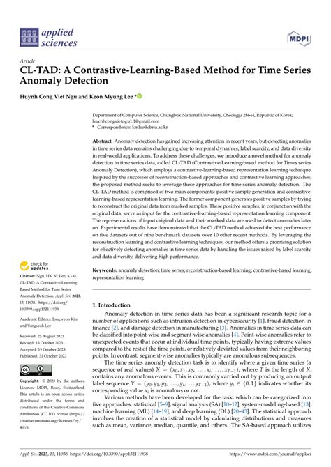 Pdf Cl Tad A Contrastive Learning Based Method For Time Series Anomaly Detection