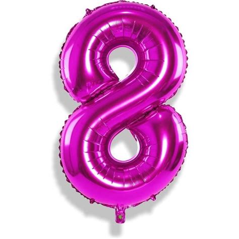 Ballons En Forme De Chiffre 8 101 6 Cm Rose Vif Pour Décoration De 8e Anniversaire[u8894