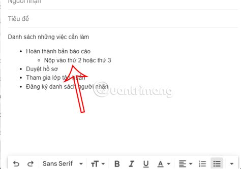 Hướng Dẫn Tạo Danh Sách Bullet Trong Gmail