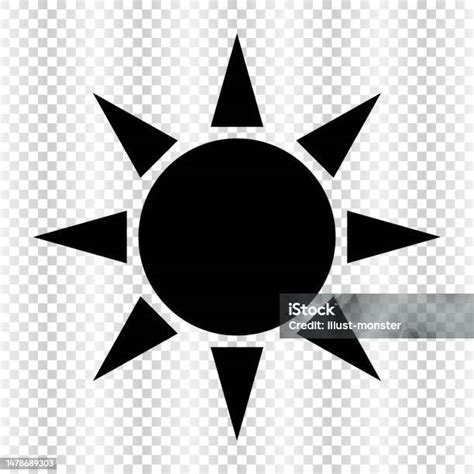 태양 실루엣 아이콘입니다 화창한 날 아이콘입니다 벡터 0명에 대한 스톡 벡터 아트 및 기타 이미지 0명 검은색 계절 Istock