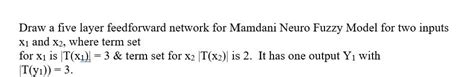 Solved Draw A Five Layer Feedforward Network For Mamdani