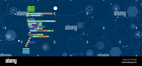 Beyond The Syntax A Journey Through Code Technology Background Stock
