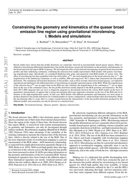 Pdf Constraining The Geometry And Kinematics Of The Quasar Broad Emission Line Region Using