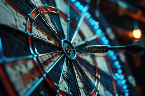 A Closeup Image Of A Dart Stuck In A Dart Board Premium Ai Generated Image