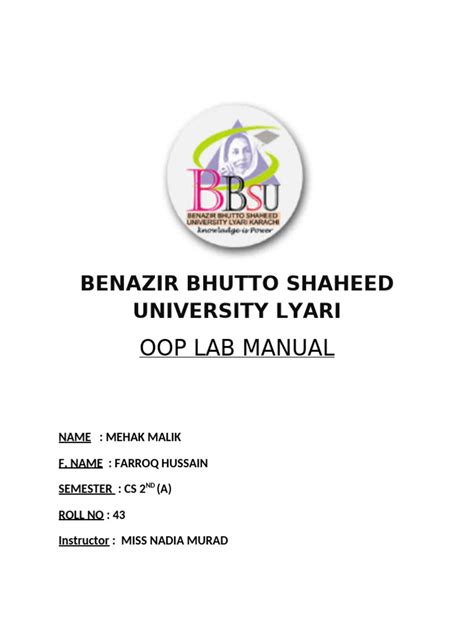 Oop Lab Manual Pdf Inheritance Object Oriented Programming