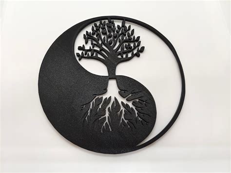 Yin Yang Tree Of Life Wall Art Hanging Decoration Modern Style Etsy