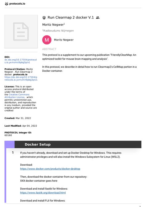 Pdf Run Clearmap 2 Docker V1
