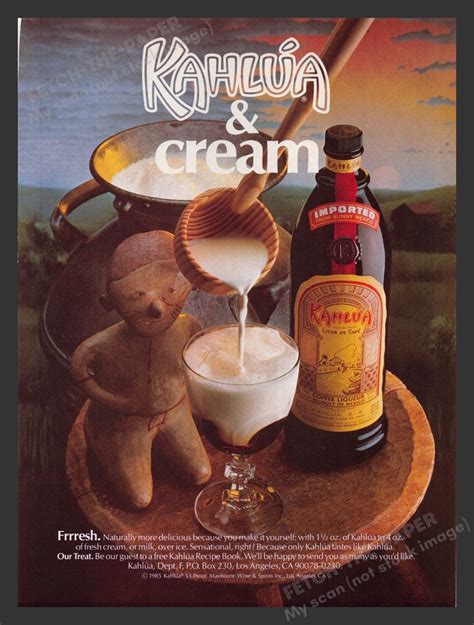 Vintage 1988 Kahlua And Cream Print Ad Mexico Recipe — Fetch The Paper