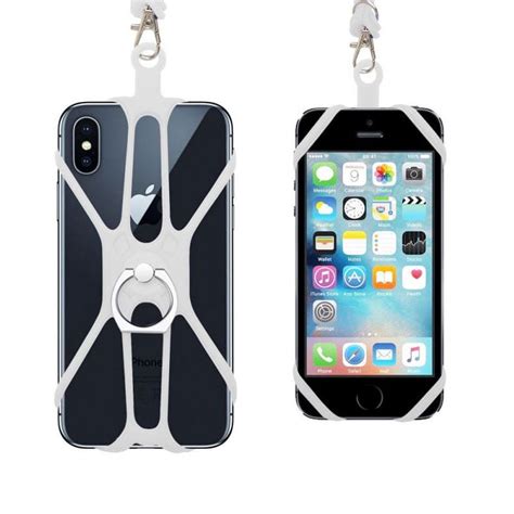 2 In 1 Mobile Phone Carry Case Silicone Lanyard Strap Holder