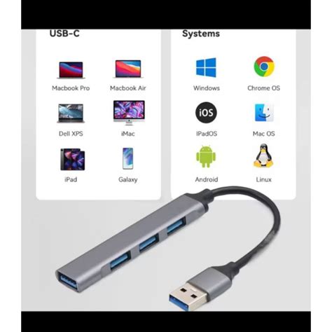 Jual Usb Type C Hub 3 0 To Usb 4 Port Adapter Splitter Desktop Hub Laptop Pc Shopee Indonesia