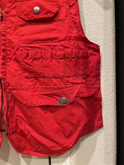 Vintage 80s Kmart Hunting Chore Zip Vest Red Medium Gem
