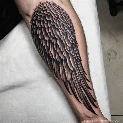 Angel Wing Tattoo On Forearm