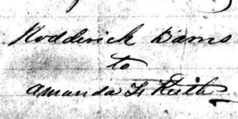 1846 Marriage Of Roderick Barnes To Amanda Keith Cropped