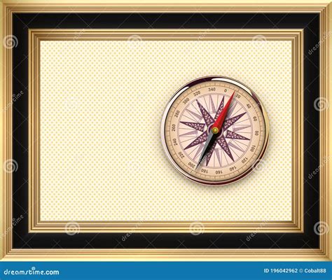 Compass Inside Ships Steering Wheel Cartoon Vector