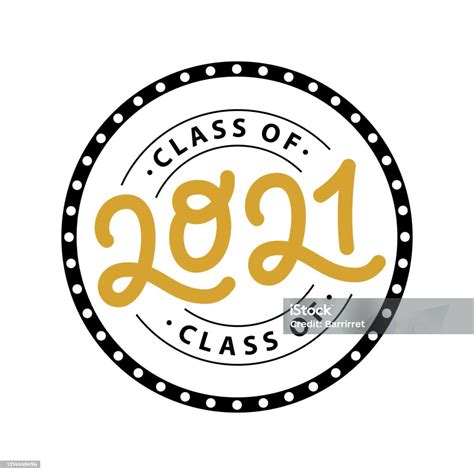 Lulus 2021 Angkatan 2021 Stempel Logo Huruf Buku Tahunan Desain Pascasarjana Ilustrasi Vektor