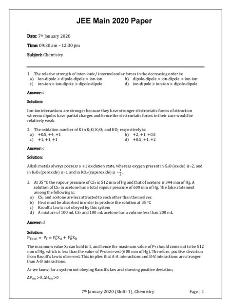 Fillable Online The Relative Strength Of Interionic Intermolecular