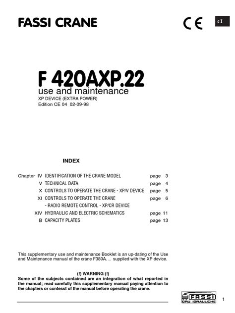 Fassi Crane Use And Maintenance Pdf Crane Machine Remote Control