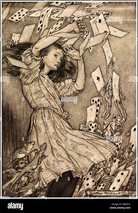 Alice In Wonderland By Arthur Rackham 15 At This The Whole Pack Rose Up