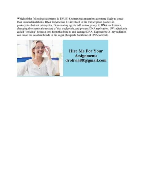 Which Of The Following Statements Is True Spontaneous Mutations Are Mpdf