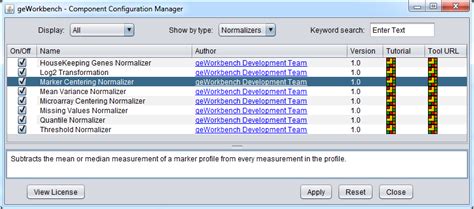 Normalization Geworkbench