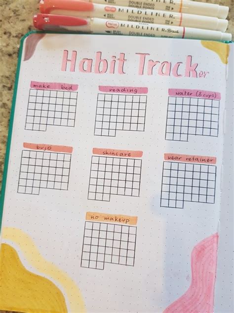 Habit Tracker Bullet Journal Minimalist Simple Habit Tracker Blue Artofit